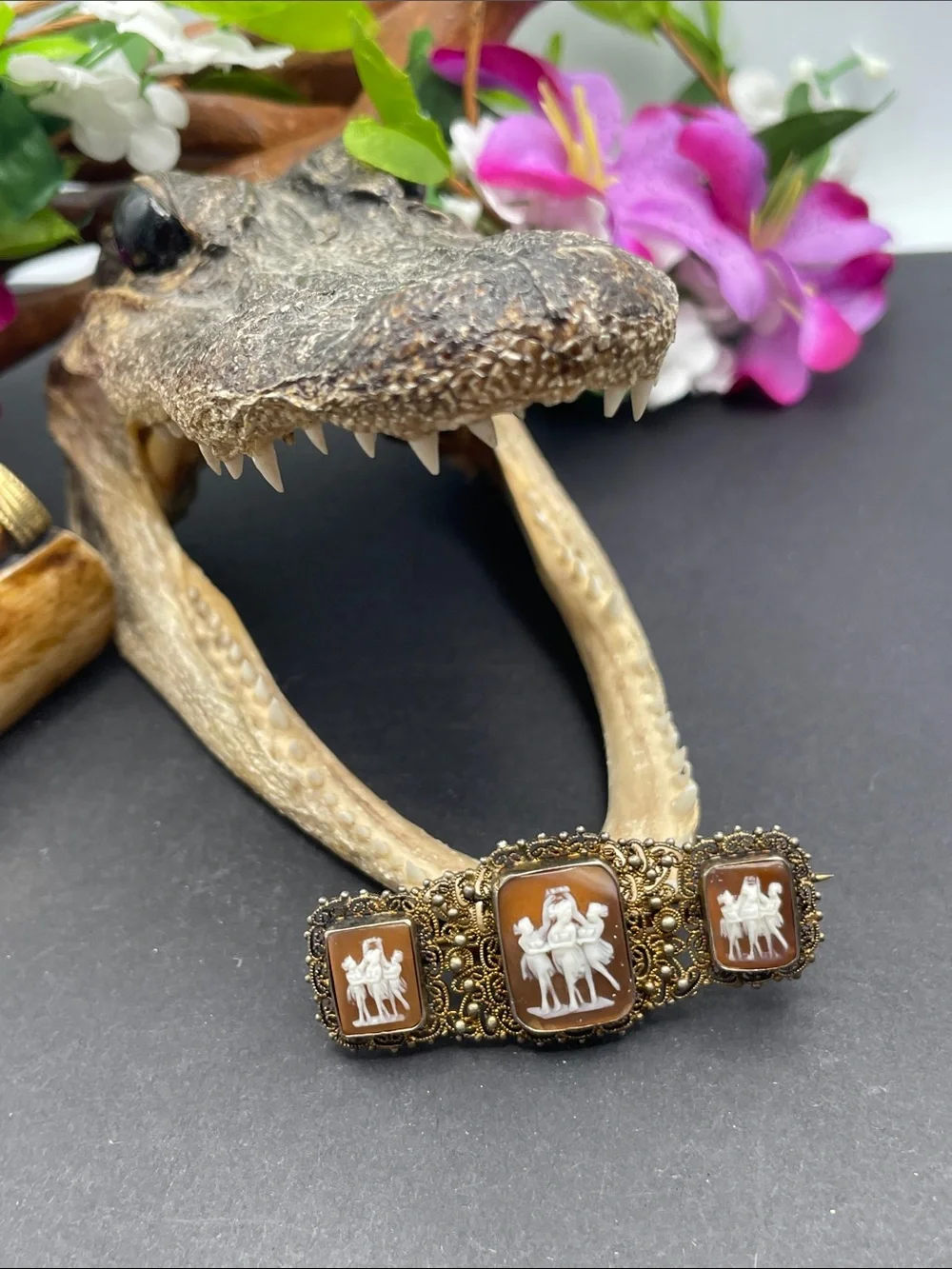 Unbranded | Jewelry | Vermeil 80 Three Graces Shell Cameo Brooch ...